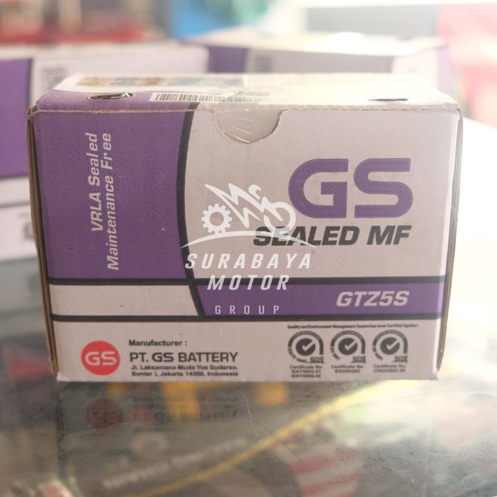 Aki Motor GS GTZ5S 3,5Ah Kering GTZ 5S Supra 125 Beat Scoopy Mio J X ...