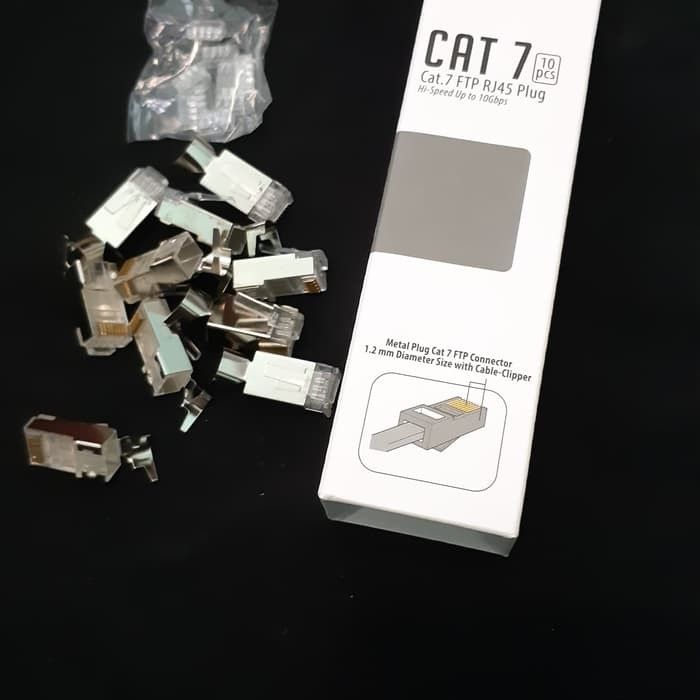 Konektor Rj45 Besi Lan Cat 7 NYK Isi 10pcs Connector Rj45 Cat7 Cover ...