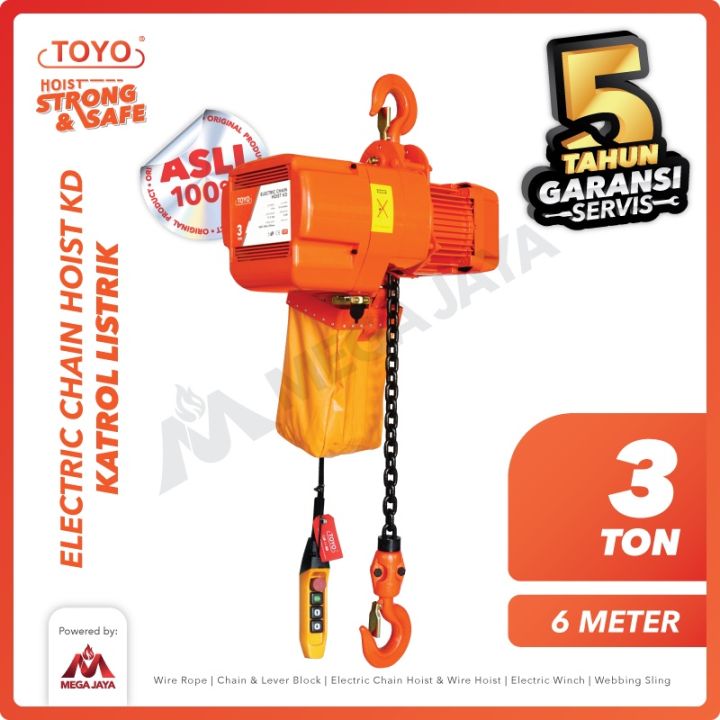 Electric Chain Hoist 3 Ton x 6 Meter KD Series TOYO | Lazada Indonesia