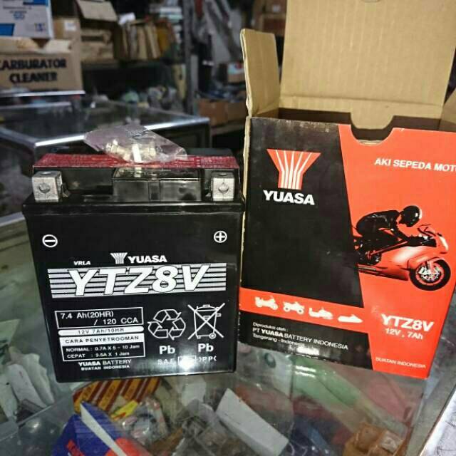 Yuasa YTZ8V up YTX7L-BS ori aki motor yamaha XMAX X Max Vespa LX KLX ...