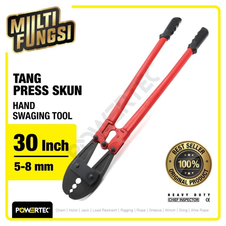 Tang Press Skun / Crimping Tools 30 5mm-8mm Hand Swaging POWERTEC ...