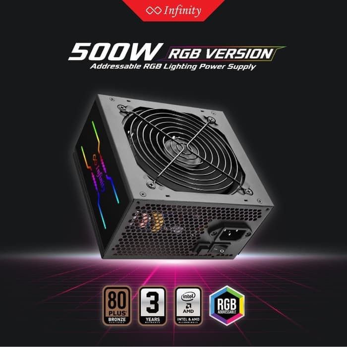 Infinity STRIKER POWER RGB 500 Watt 80+ Bronze Power Supply | Lazada ...
