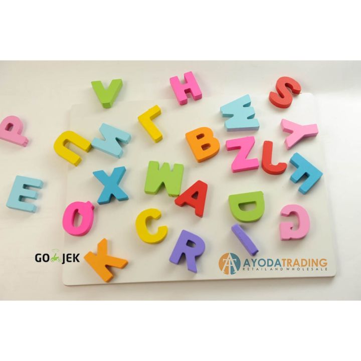 Chunky Alphabet Puzzle Alfabet Balok Mainan Edukasi Edukatif | Lazada ...