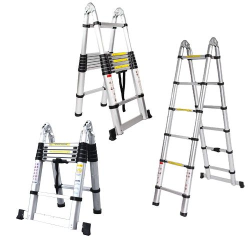 EHARDWARE ⚒ DOUBLE SIDED / SINGLE ALUMINIUM TELESCOPIC POLE LADDER [10 ...