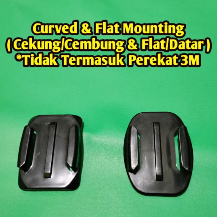 Curved Dan Flat Mounting Helmet Curved Flat Mount Helm Tanpa Perekat 3M ...