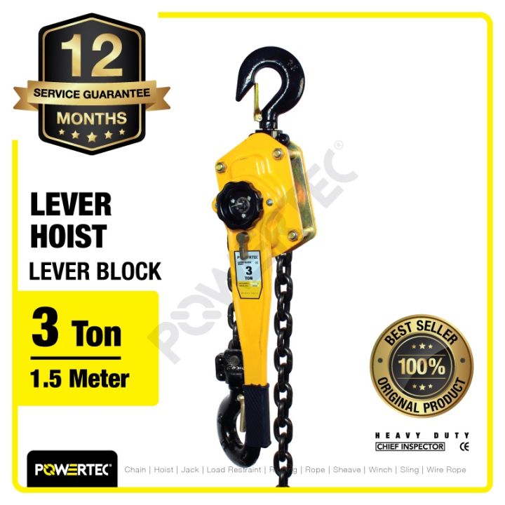 Lever Block / Lever Hoist 3 Ton x 1.5 Meter POWERTEC | Lazada Indonesia