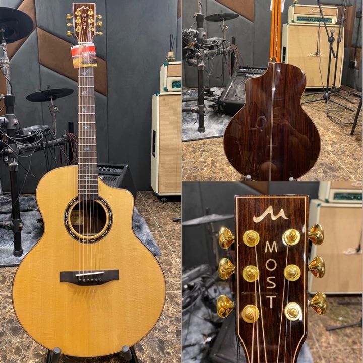 กีต้าร์โปร่ง กีต้าร์โปร่งไฟฟ้า Most M-09 all solid ไม้แท้ทั้งตัว หน้าส ...