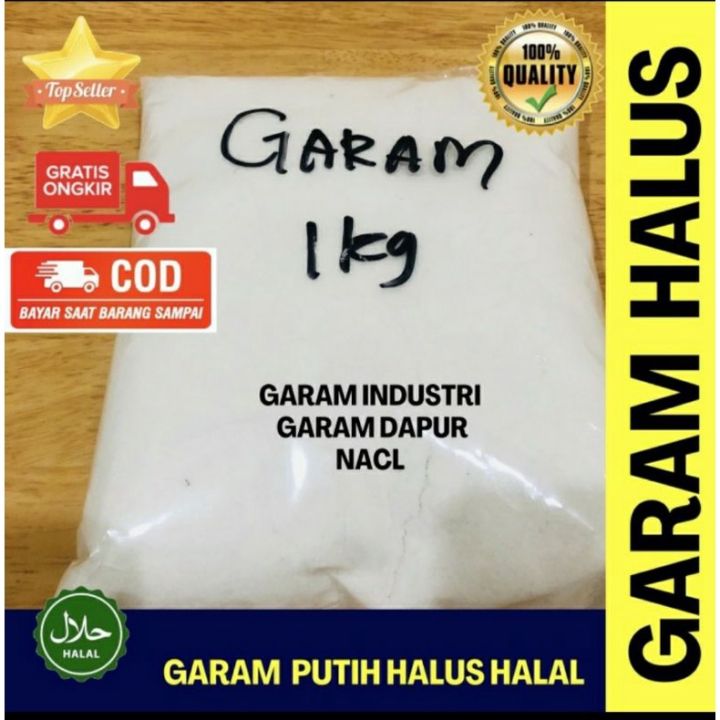 Garam Industri HALAL 1kg / Garam Dapur / NaCl / Natrium Klorida ...
