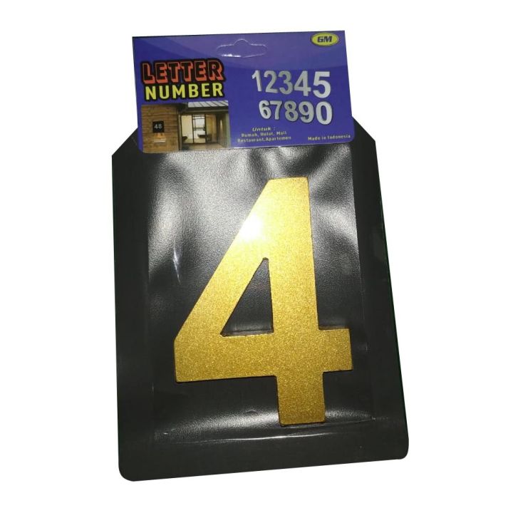 GM LABEL ANGKA ACRYLIC NO 4 GOLD | Lazada Indonesia
