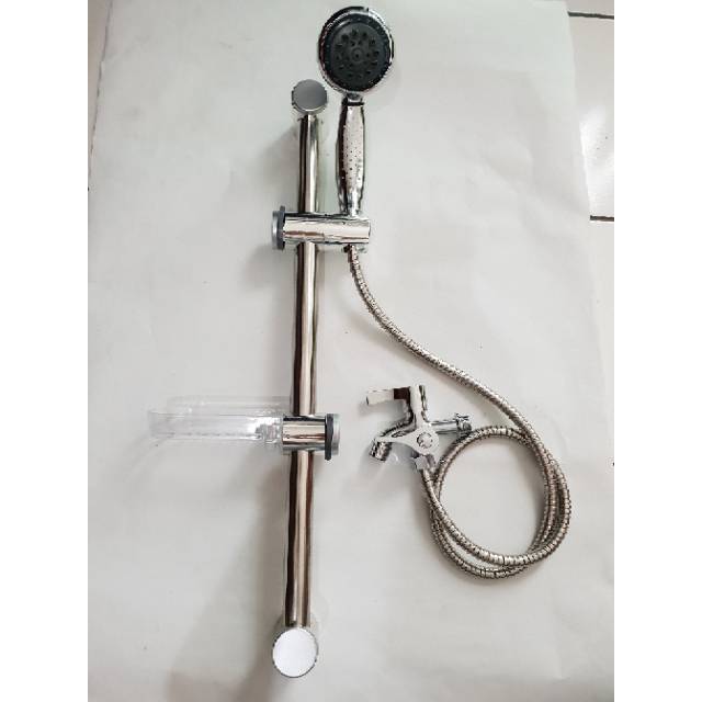 Paket Set Hand Shower Tiang Standing Kamar mandi Set Lengkap + Kran ...