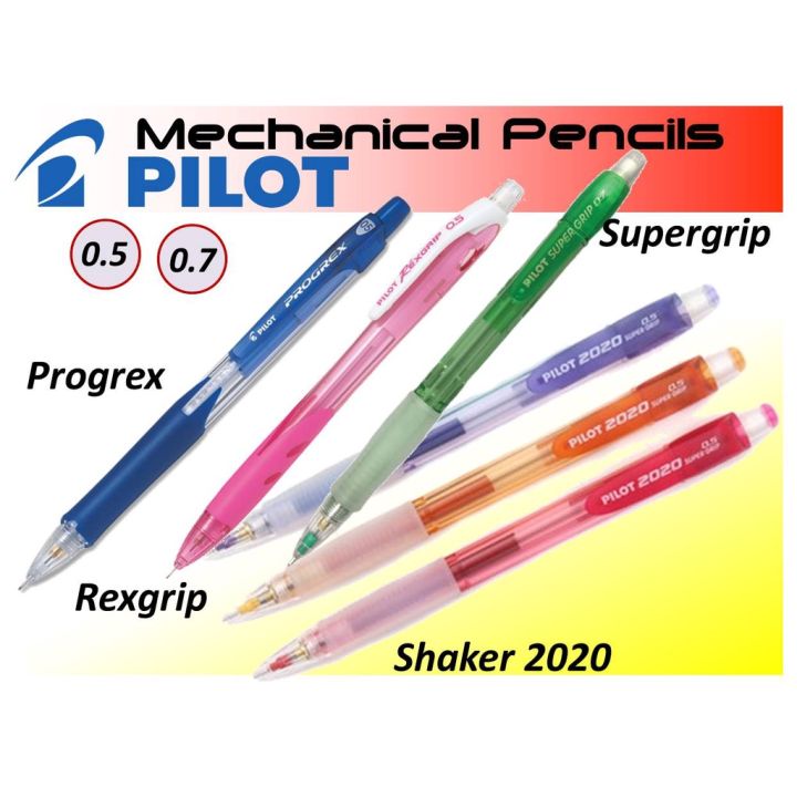 Pilot Mechanical Pencil Rexgrip Supergrip Progrex Shaker 2020 0.5mm 0 ...