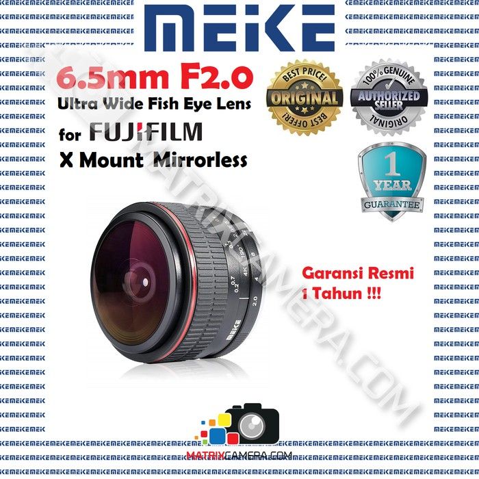 Lensa Meike 6.5mm F2.0 Fisheye Lens for Fujifilm X Mount Mirrorless ...
