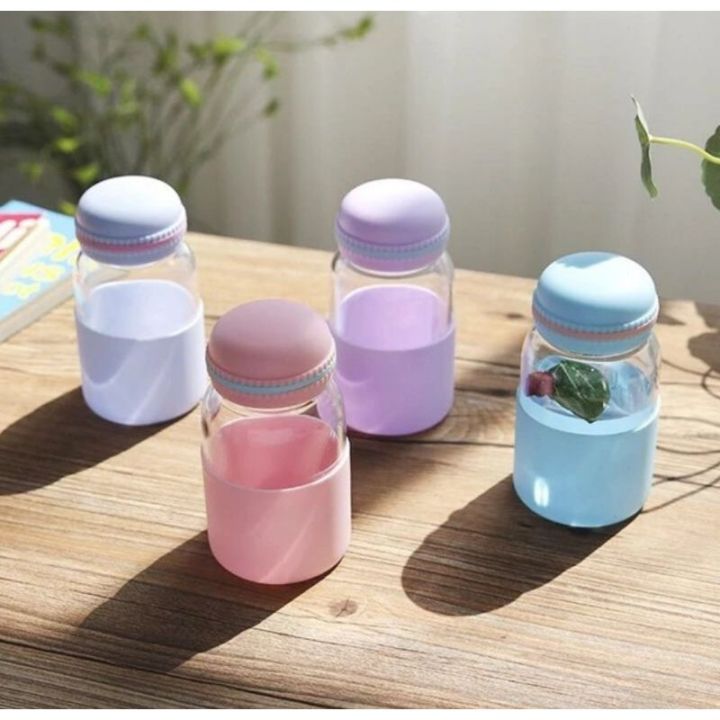 Botol minum Kaca tutup Macaron 300ml H79-4 | Lazada Indonesia