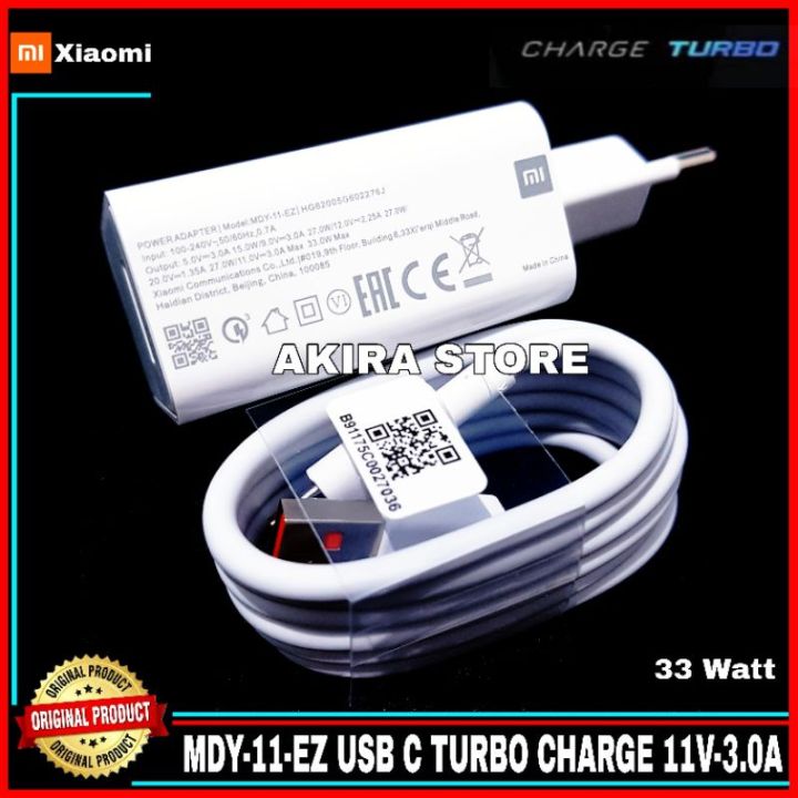 Charger Xiaomi Mi 11 Lite TURBO CHARGE ORIGINAL 100% 33 Watt Type C ...