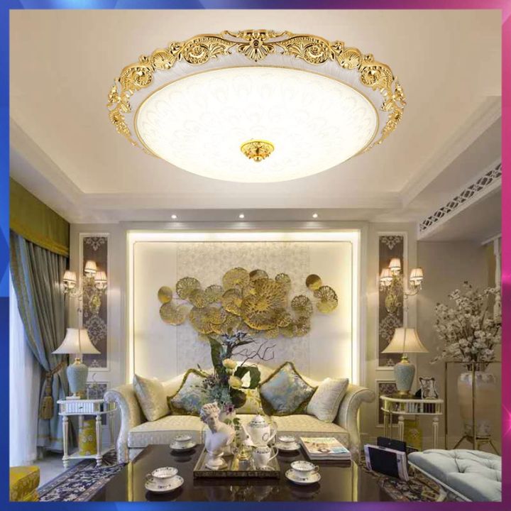 European style LED ceiling light 30cm Retro LED Ceiling Light Glass ...