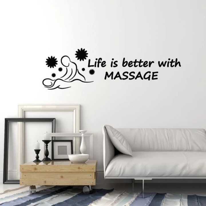 Spa Sign Vinyl Wall Decal Massage Room Spa Salon Relax Quote Saying Art