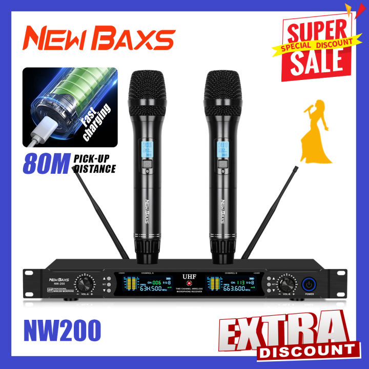 NEW BAXS wireless microphone rechargeable original NW200 Wireless ...