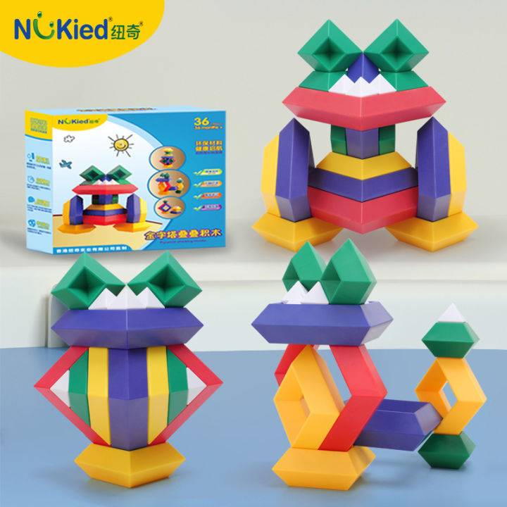 Nukied Variety Pyramid Building Blocks Large Particles Educational ...