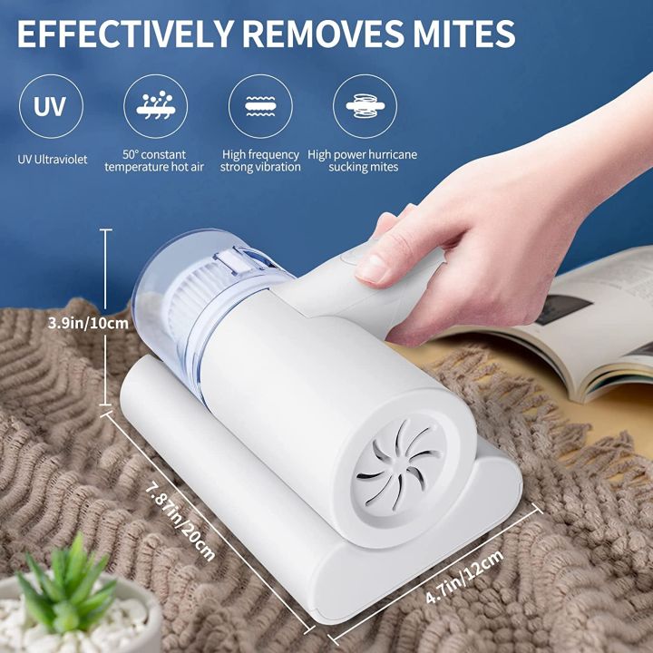 GTWO Dust mite Vacuum Handheld wireless rechargeable HEPA filter UV ...