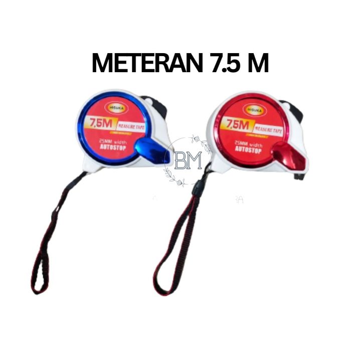 BMS - KAPUSI METERAN 7.5M MEASURING TAPE ALAT UKUR PLAT PUTIH 7.5 METER ...
