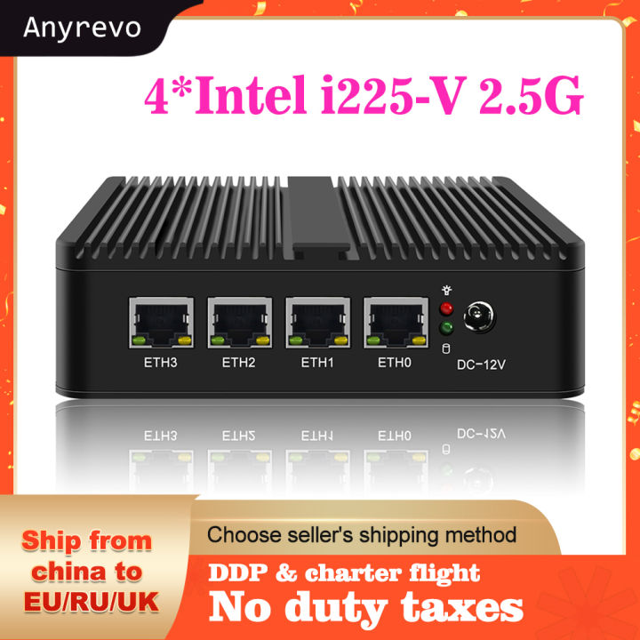 Celeron J4125 N4000 N5000 Fanless Mini PC 4xIntel i225-V 2.5GbE Nics DDR4 pfSense Firewall ...