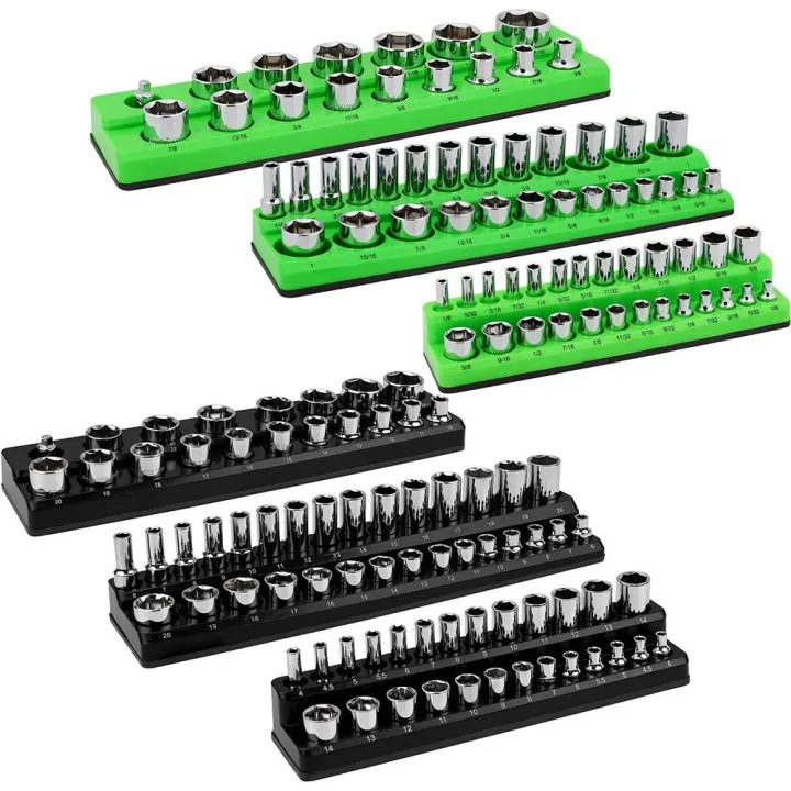 RKNOW 3Psc Professional ic Socket Organizer Set 1/4" 3/8" 1/2" Drive ...