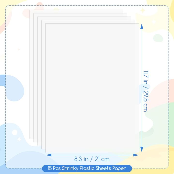 15 Sheets Printable Shrink Sheets Plastic A4 Size Printable Shrink ...
