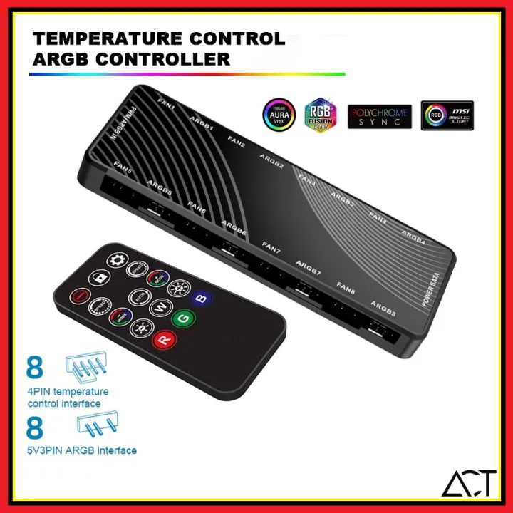 5V 3PIN ARGB AURA RGB Controller Remote Control SATA Power Supply | Lazada