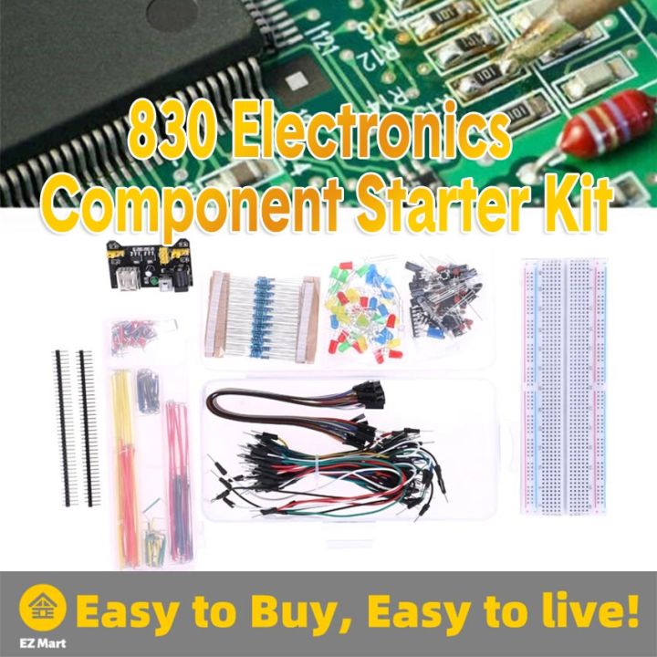 【Fast Shipping】 400# 830# Electronics Component Basic Starter Kit with 830 tie-points Breadboard ...
