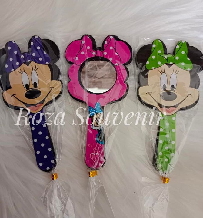 Isi 50 Pcs Souvenir Kaca Cermin Karakter Micky Mouse Imut Kemasan ...