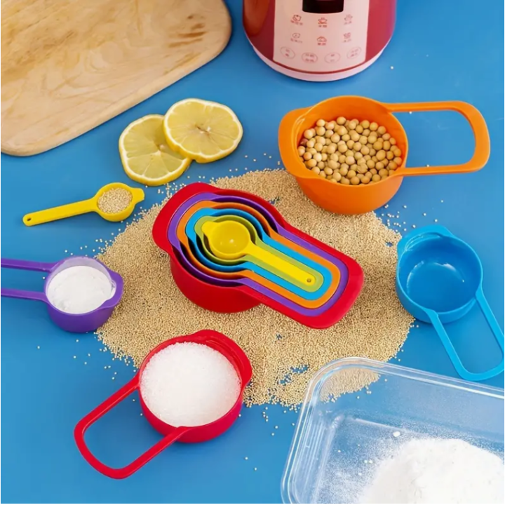 CHAINSTORE 6 PCS / SET Rainbow Colored Measuring Cups and Spoon ...