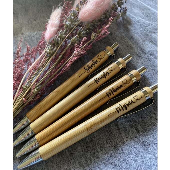 Personalized Eco Wooden Bamboo Ballpoint Pen Name (Message me your name ...
