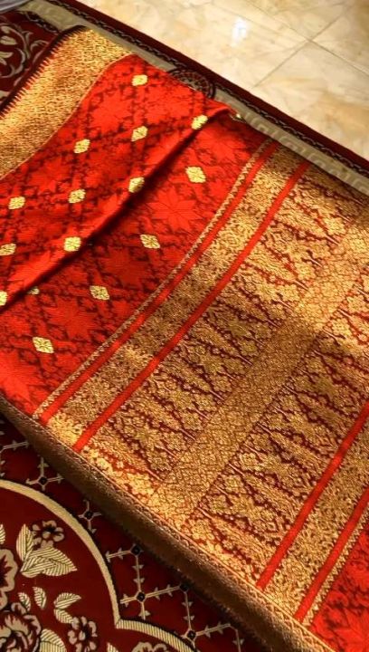 Songket Palembang cantik bagus benang emas mengkilap kain tenun bunga ...
