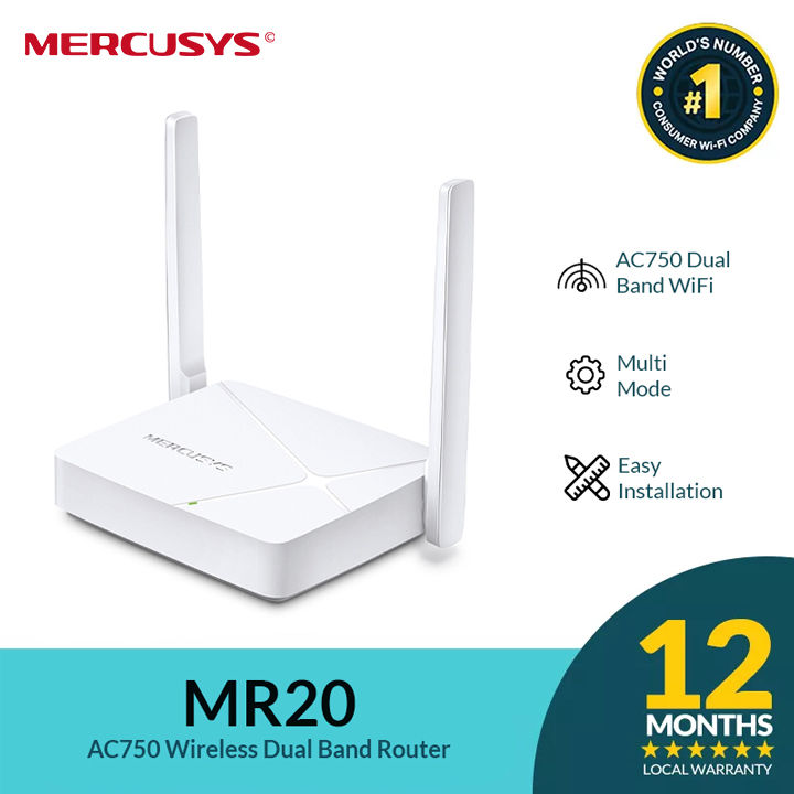 Mercusys MR20 AC750 Wireless Dual Band Router | Lazada PH