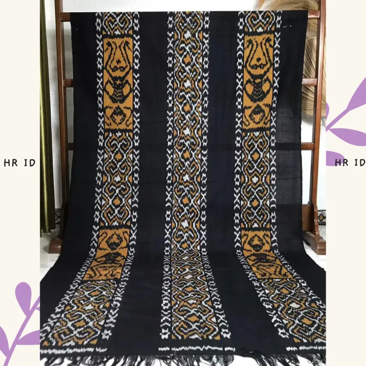 Kain tenun ikat blanket halusan motif asmat papua warna hitam coklat ...