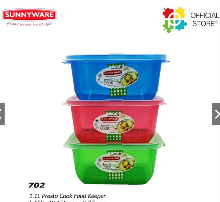 3 pcs Sunnyware Presto Cook Food Keeper Food Storage Food Organizer ...