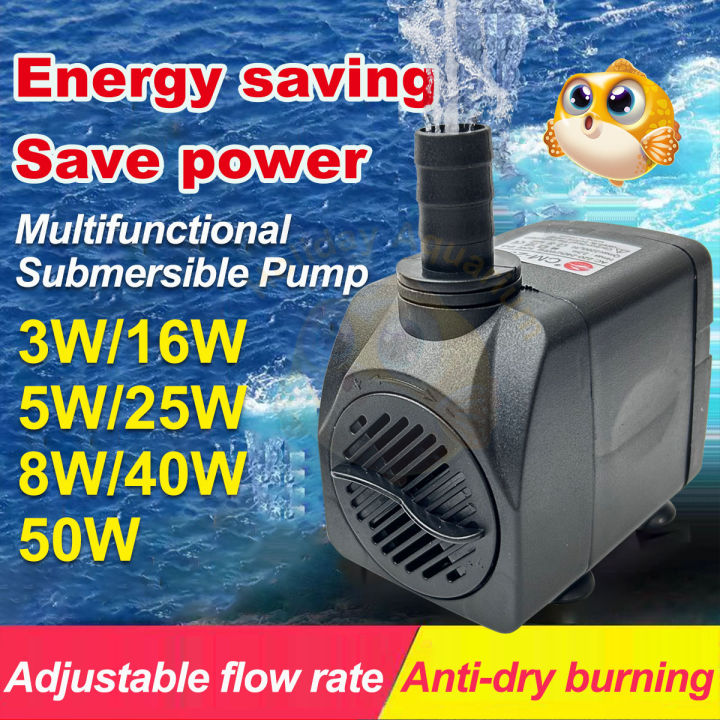 Submersible Water Pump for Aquarium Fish Tank Tabletop Fountains Pond ...