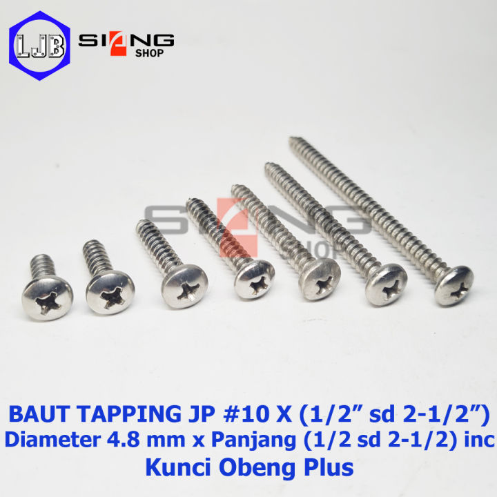 Baut Stainless JP #10 Sekrup Tapping Screw | Lazada Indonesia
