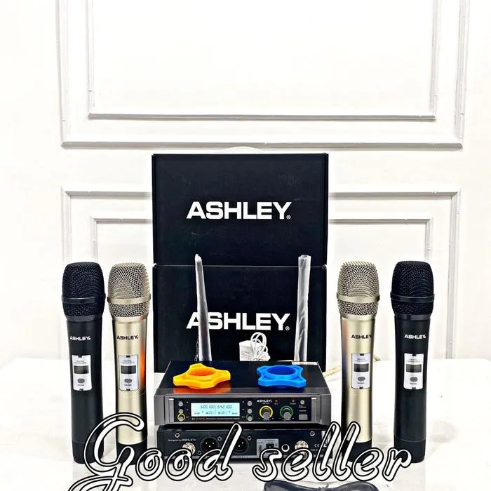 DISKON Paket 2 Mic Wireless ASHLEY MC PRO bisa rubah Frekuensi ORIGINAL ...
