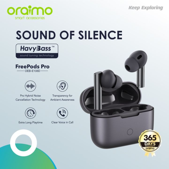 Oraimo Freepods Pro TWS Bluetooth Earphone Wireless Headset OEB-E108D ...