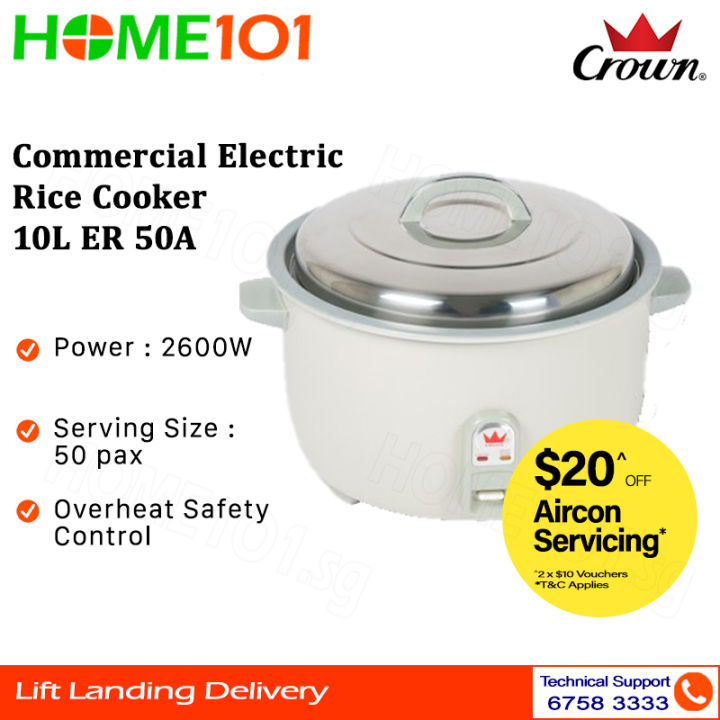CROWN Commercial Rice Cooker 10.0L ER 50A | Lazada Singapore