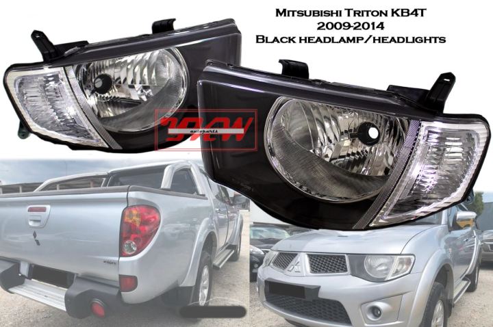 Mitsubishi Triton KB4T 2.5 2009-2014 Black HeadLamp Light With Clear ...