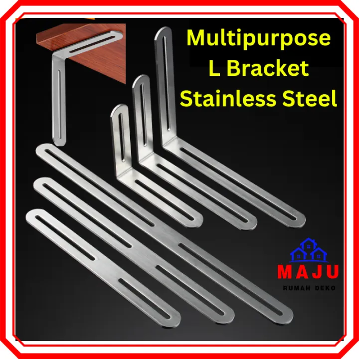 MAJU Multipurpose Stainless Steel 304 Heavy Duty L shape Bracket wall ...