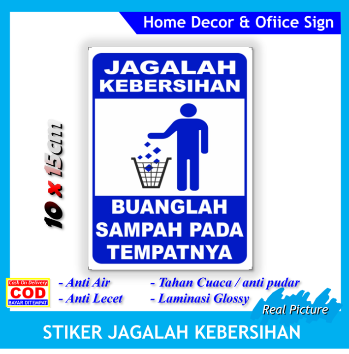 Stiker tulisan jagalah kebersihan kotak sticker dilarang buang sampah ...