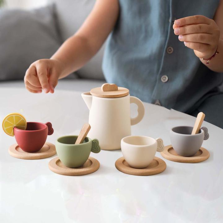 Moon Okey Toddlers Afternoon Tea Time Little Girls Tea Set Toy Pretend ...