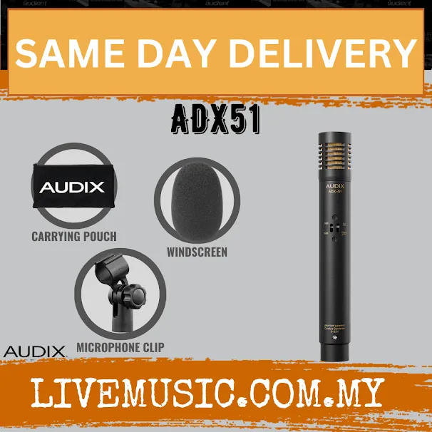Audix ADX51 Pre-Polarized Condenser Instrument Microphone ( ADX-51 / ADX 51 ) | Lazada