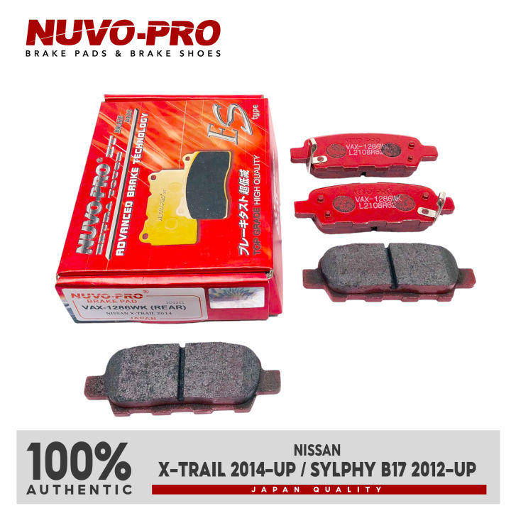 Nuvo-Pro Rear Brake Pad Nissan X-trail 2014 - UP / Sylphy B17 2012 - UP ...