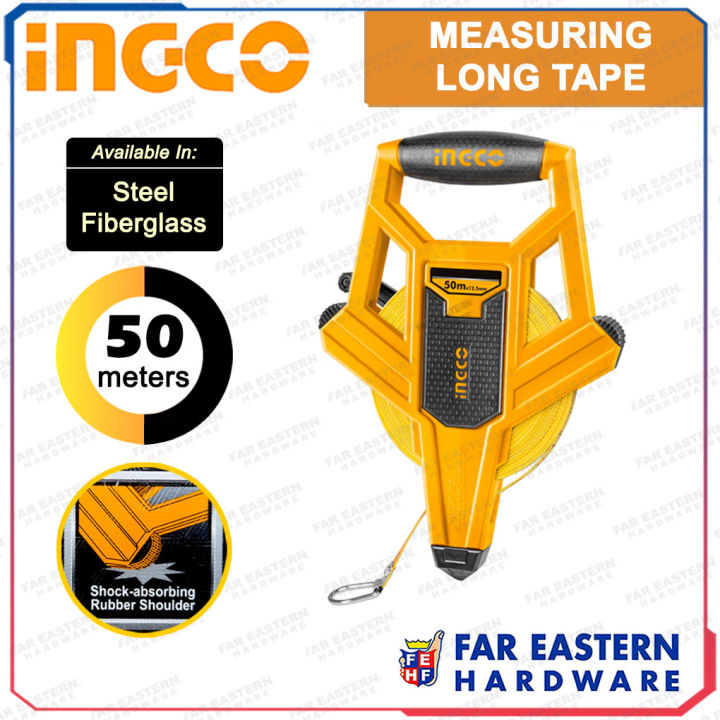 INGCO Fiberglass | Steel Measuring Long Tape 50m INHT | Lazada PH