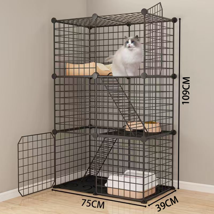 Cat Cage 2/3 Layers Large Space Pet Cage Foldable Sturdy Pet Furniture ...