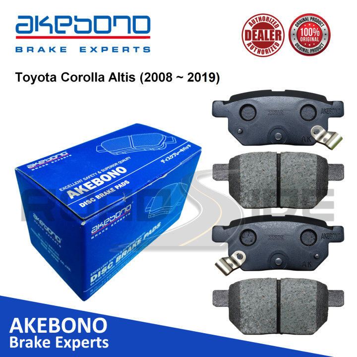 Akebono Rear Brake Pads for Toyota Corolla Altis (2008 - 2019) | Lazada PH